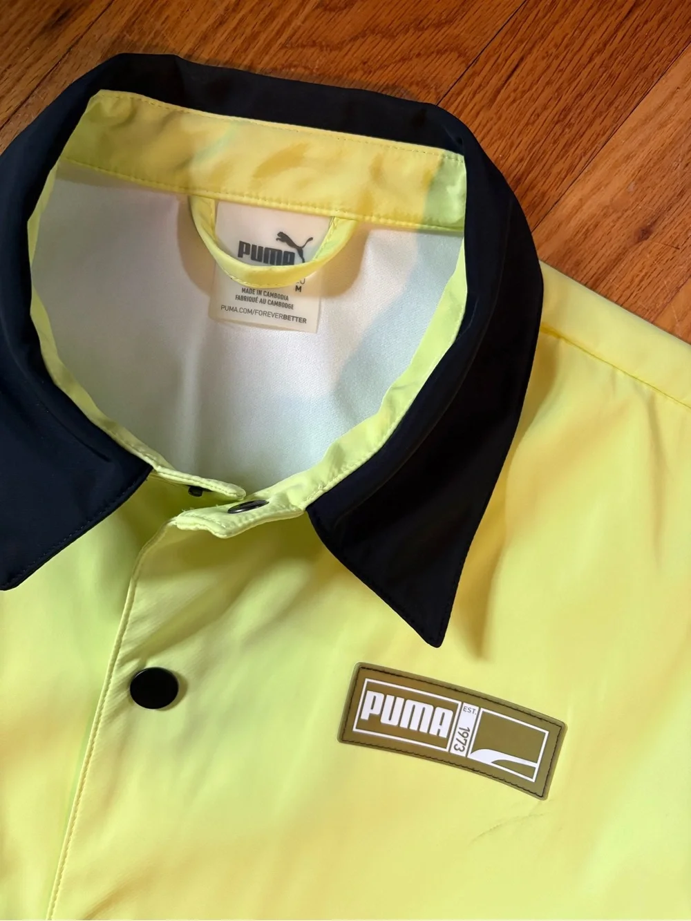 Puma | Jackets & Coats | Puma Hoops Neon Yellow Coach Jacket With Black ...